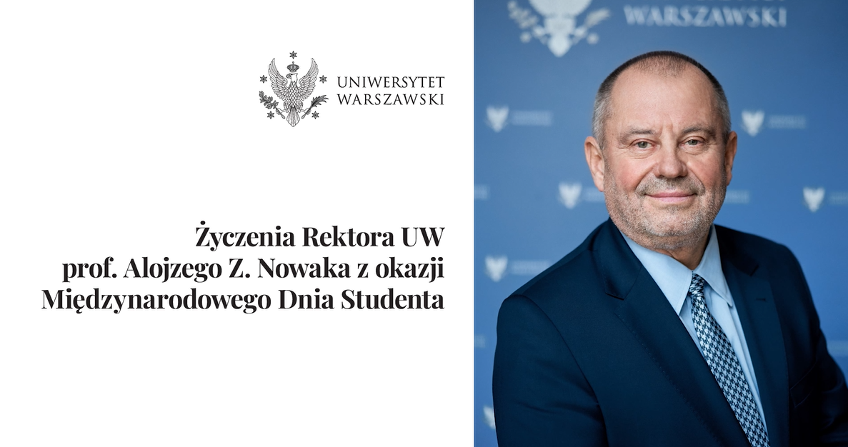 Życzenia z okazji Międzynarodowego Dnia Studenta | Uniwersytet Warszawski